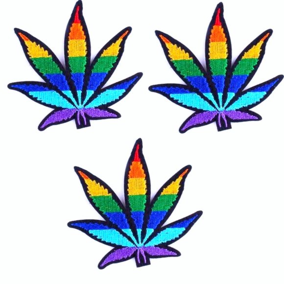Accessories | New 3pack Rainbow Weed Leaf Patches Marijuana Iron On ...